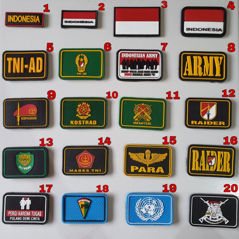 Jual TEMPELAN EMBLEM KARET VELCRO/PATCH RUBBER /LOGO EKAPAKSI/KOSTRAD ...