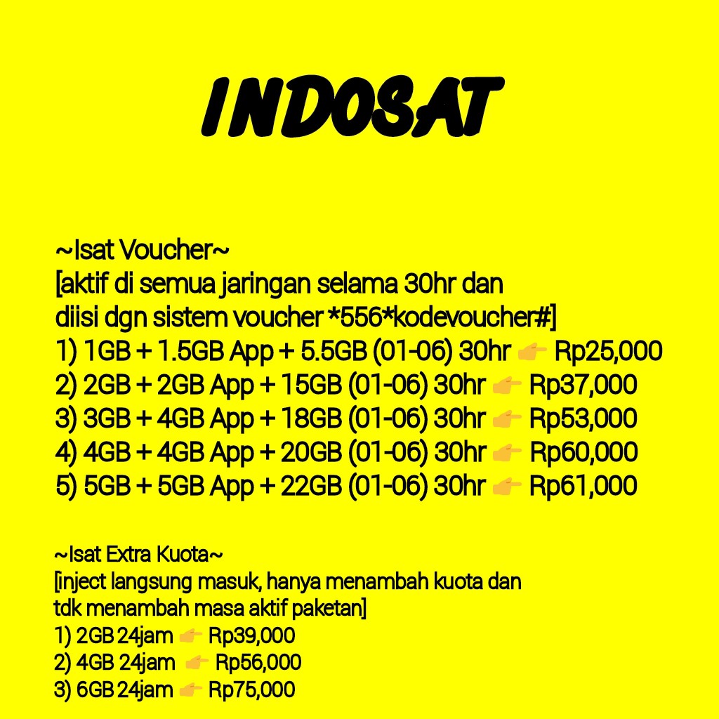 Jual TURUN HARGA PAKET INTERNET INDOSAT VOUCHER DATA KUOTA MURAH ...