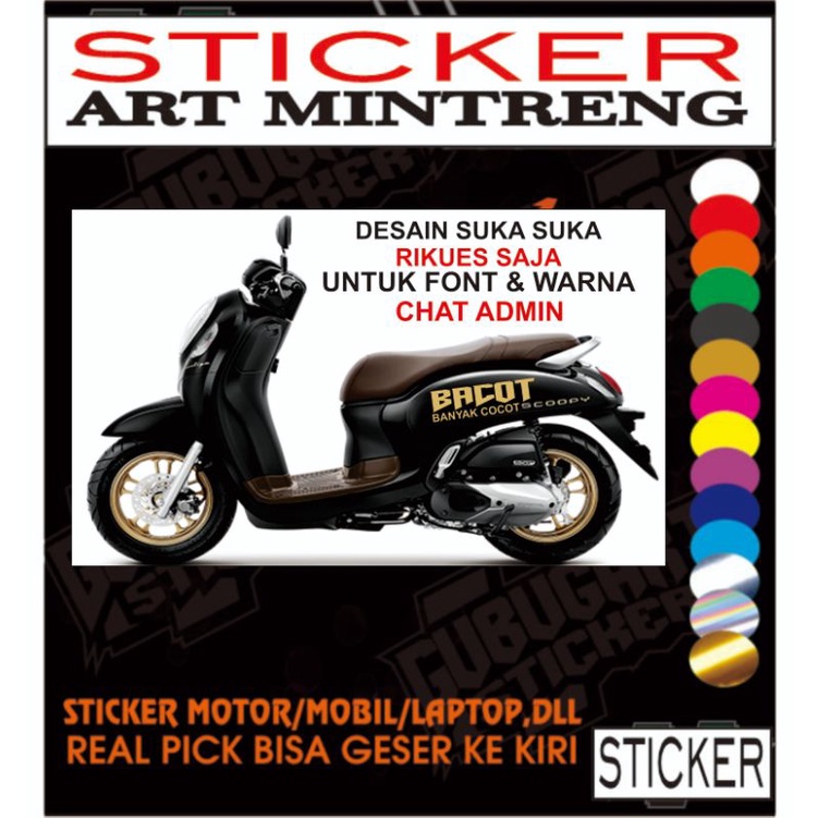Jual Scoopy desain suka suka(custum nama bebas) cutting sticker ...