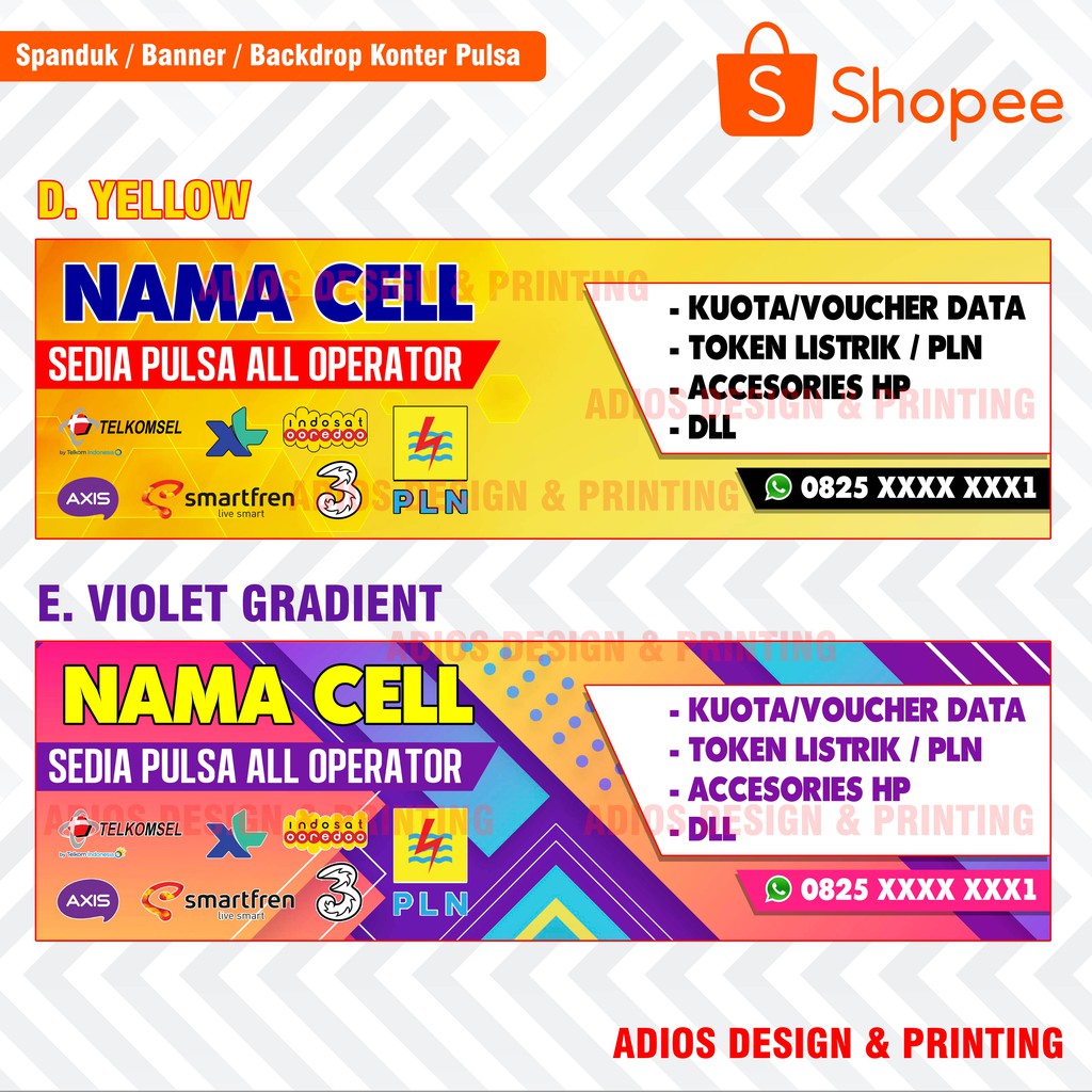 Jual Spanduk / Backdrop / Banner Pulsa / Banner Konter Model Yellow dan ...