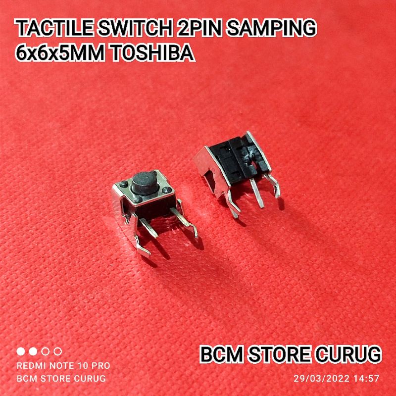 Jual 10 BUAH TACTILE SWITCH 2PIN SAMPING 6X6X5 TUT SWITCH PUSH BUTTON ...