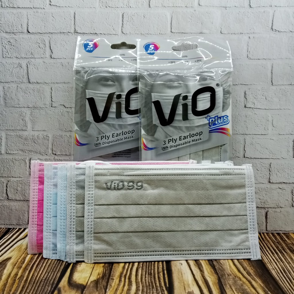 Jual VIO MASKER MEDIS KEMENKES 3 PLY EARLOOP MIX COLOUR DAN HIJAU ISI 5 ...