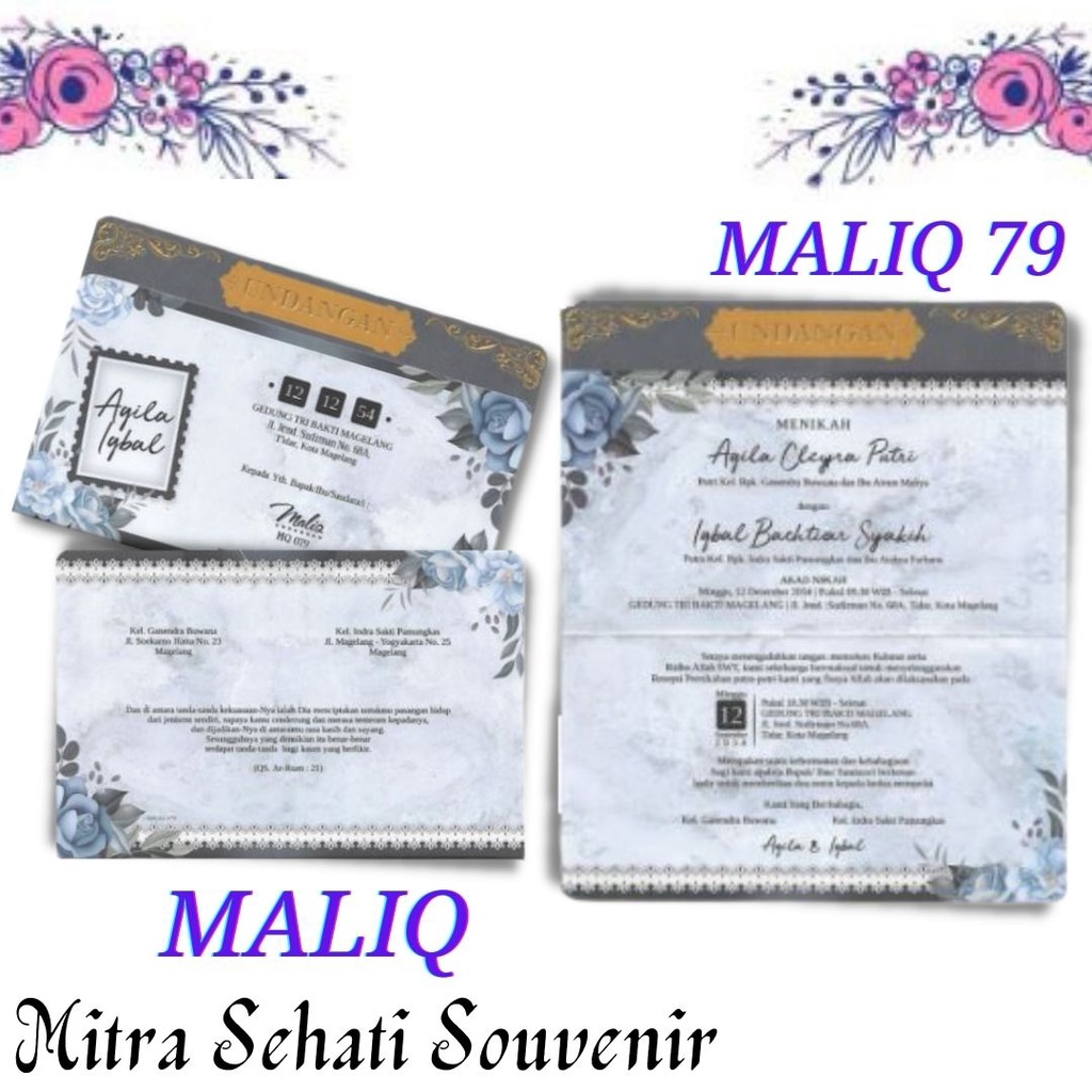 Jual Blangko undangan atau kertas undangan pernikahan merek MALIQ 79 ...