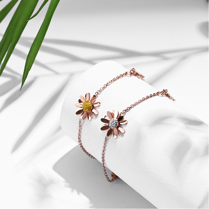 Jual Gelang model bunga aster daisi titanium - Daisy bracelet korean ...