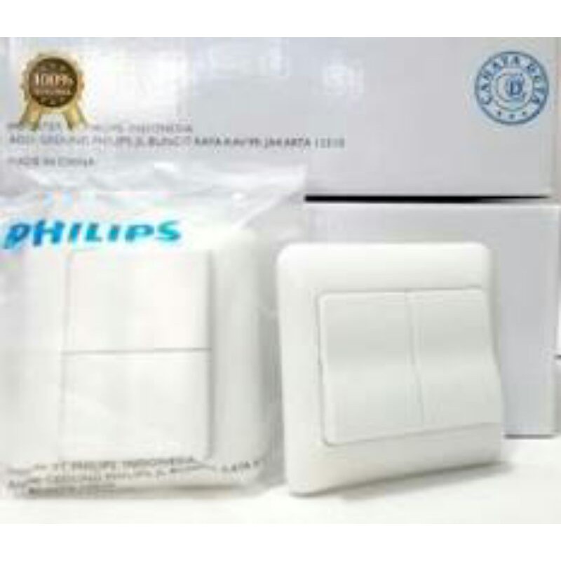 Jual Philips Essential Saklar Seri 2 Gang White | Shopee Indonesia