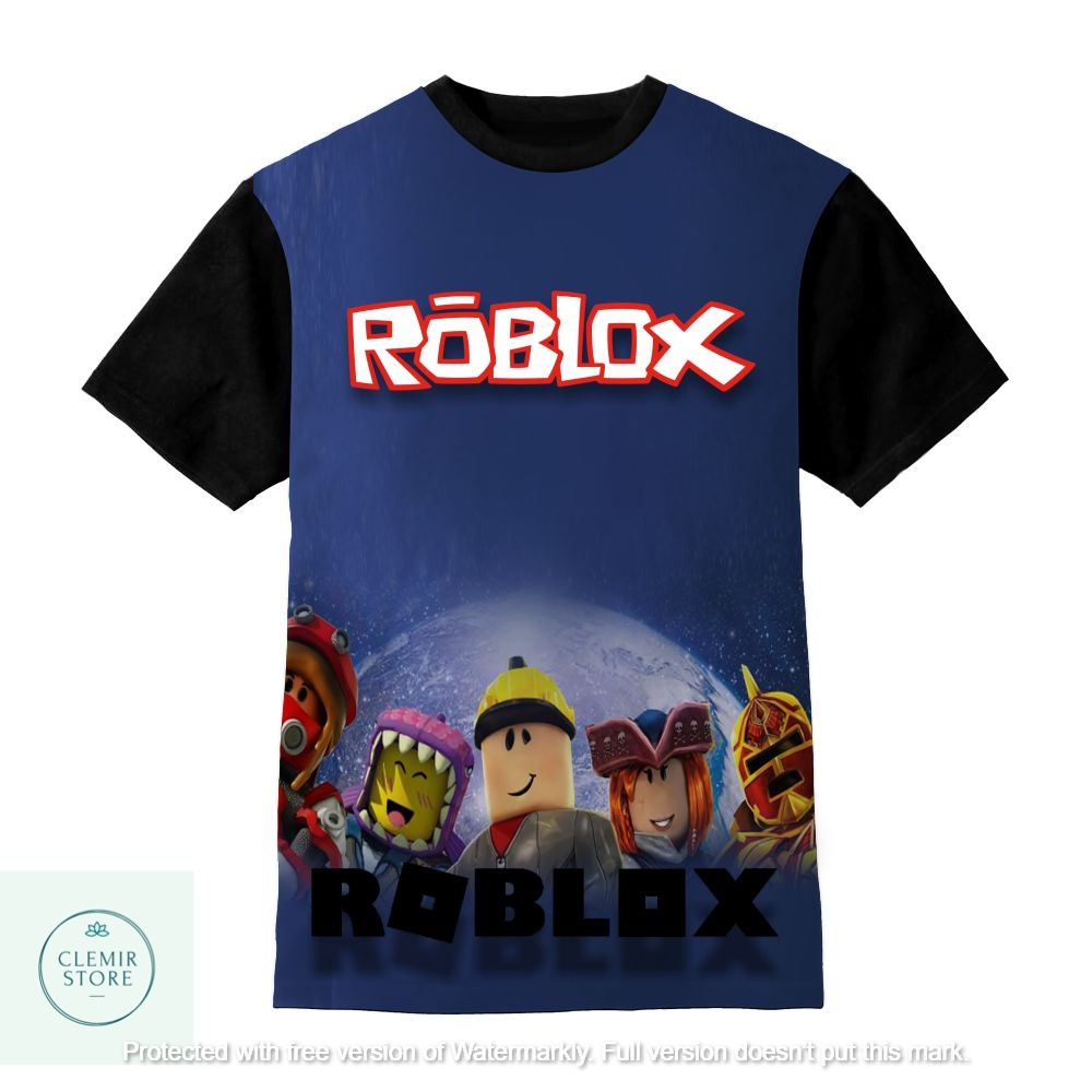 Jual Kaos 3D Anak | Baju Printing - Baju Game Roblox Blue Background ...