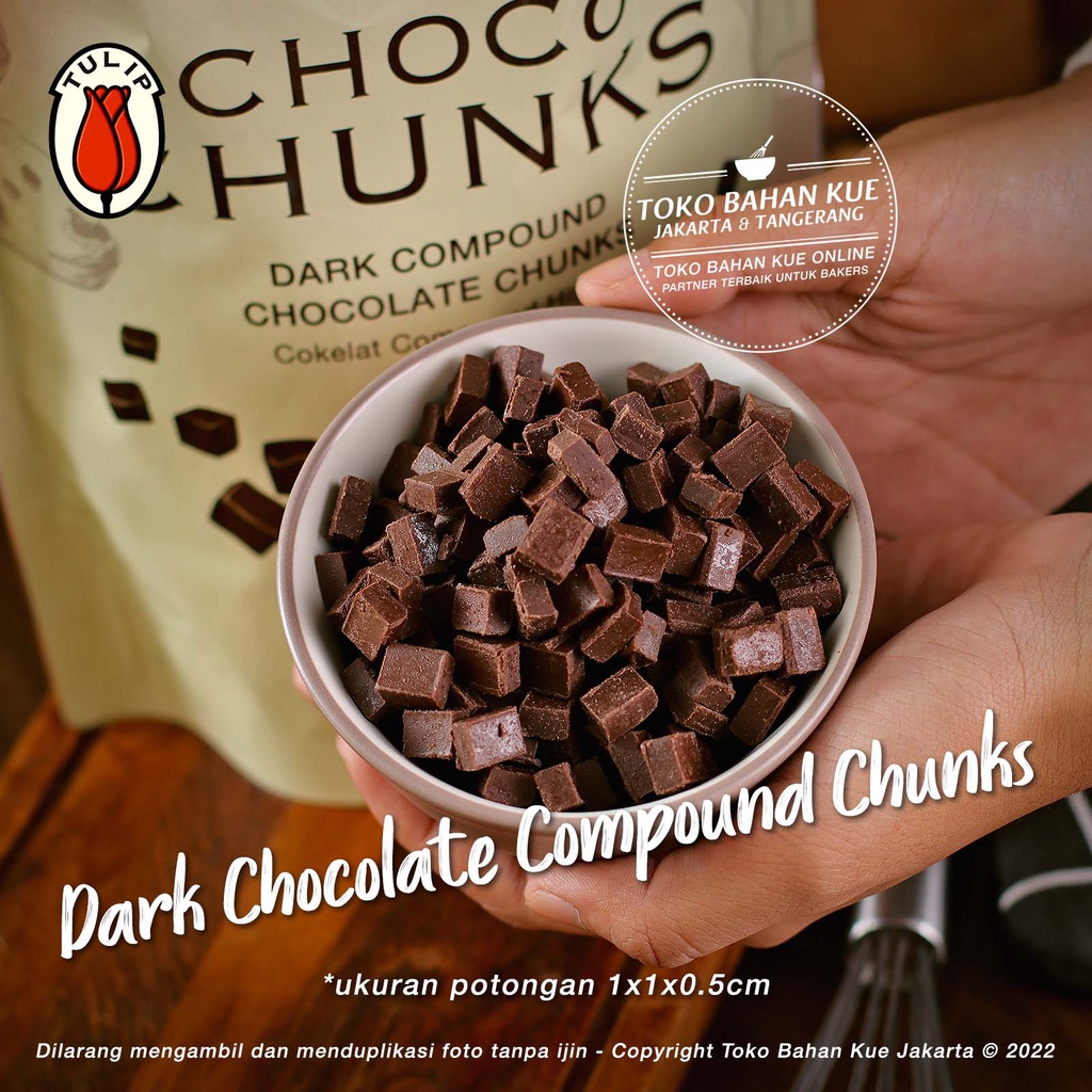 Jual Tulip Choco Chunks 100gr Dark Chocolate Compound Cokelat Chunk ...