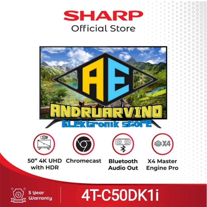 Jual SHARP LED 4K Ultra-HDR Android TV 50 Inch - 4T-C50DK1i - Google ...