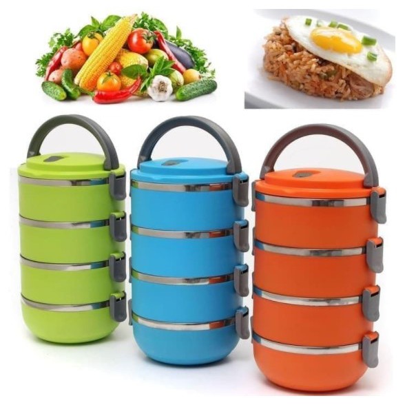 Jual Lunch Box Rantang 4 Susun POLOS Doubel Stainless Steel Bagus ...
