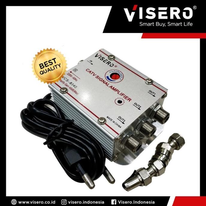 Jual CATV Signal Booster Amp/Penguat Signal 3 output 40dB VISERO (VCS ...