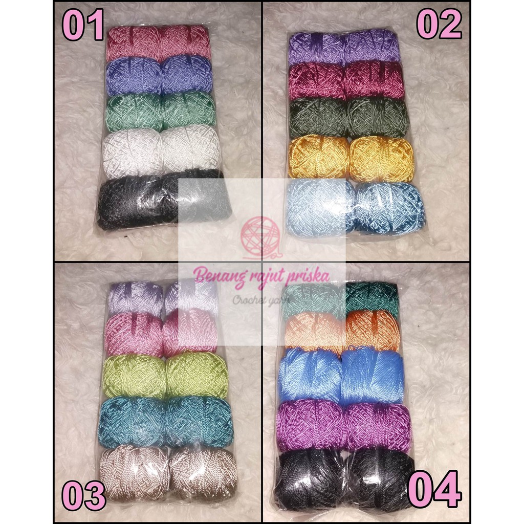 Jual Benang Rajut Nilon d27, Mix-05 (10 gulung/ pack/ 1 Kg ) | Shopee ...