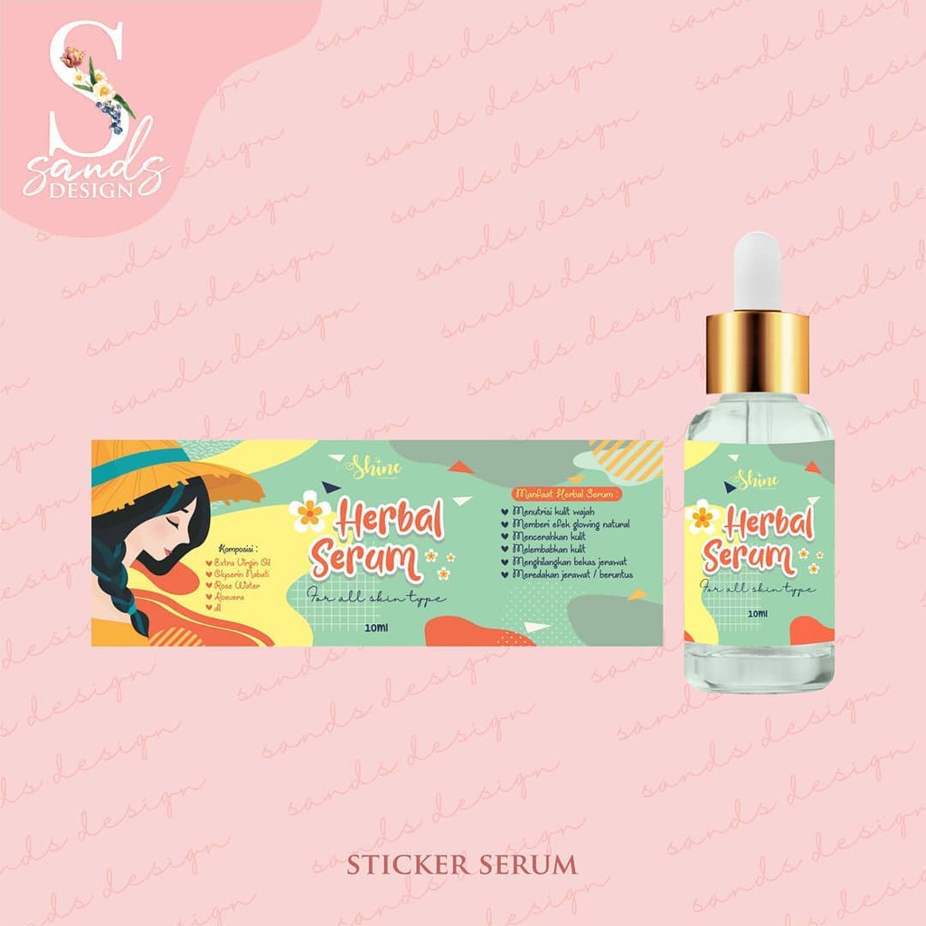 Jual Jasa Desain Stiker Label Spray, Botol, Serum Custom Desain Kemasan ...
