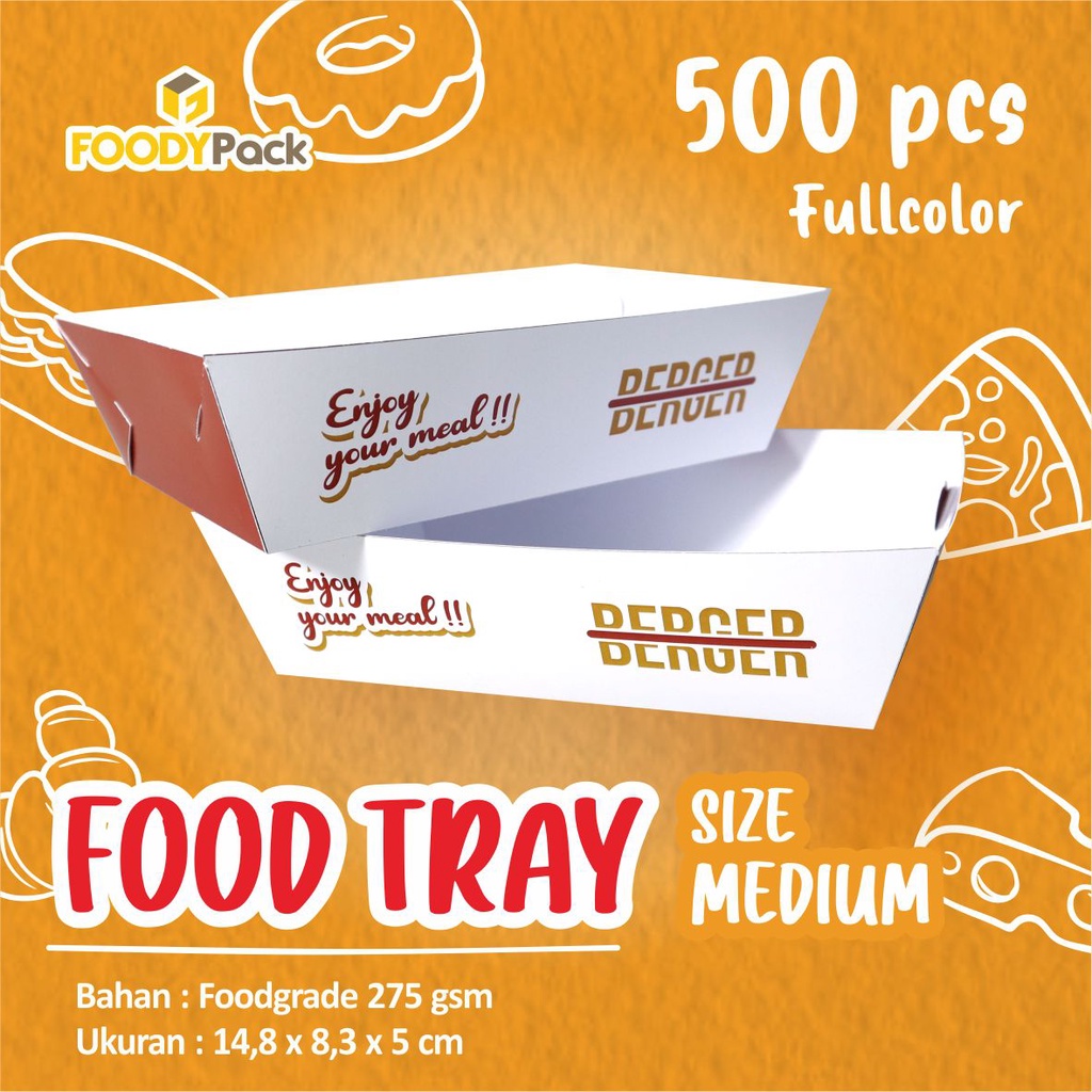 Jual [ PO ±14HARI ] SIZE M - CETAK FULL WARNA - Custom Food Tray ...