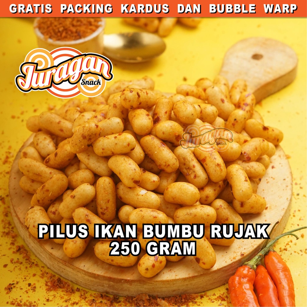 Jual PILUS IKAN BUMBU RUJAK 250 gram snack kiloan makanan ringan ...