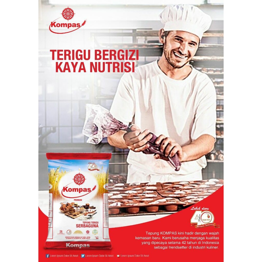 Jual Tepung Terigu Kompas 1 kg 1 dos (1 kg x 10 pc) | Shopee Indonesia