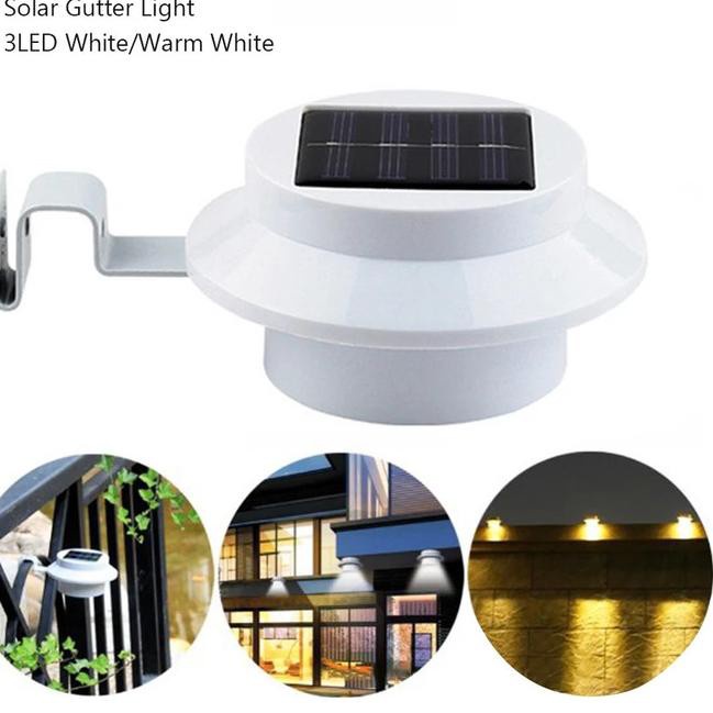 Jual Lampu Pagar Taman Teras Tenaga Surya Solar Panel 3 LED Hemat ...
