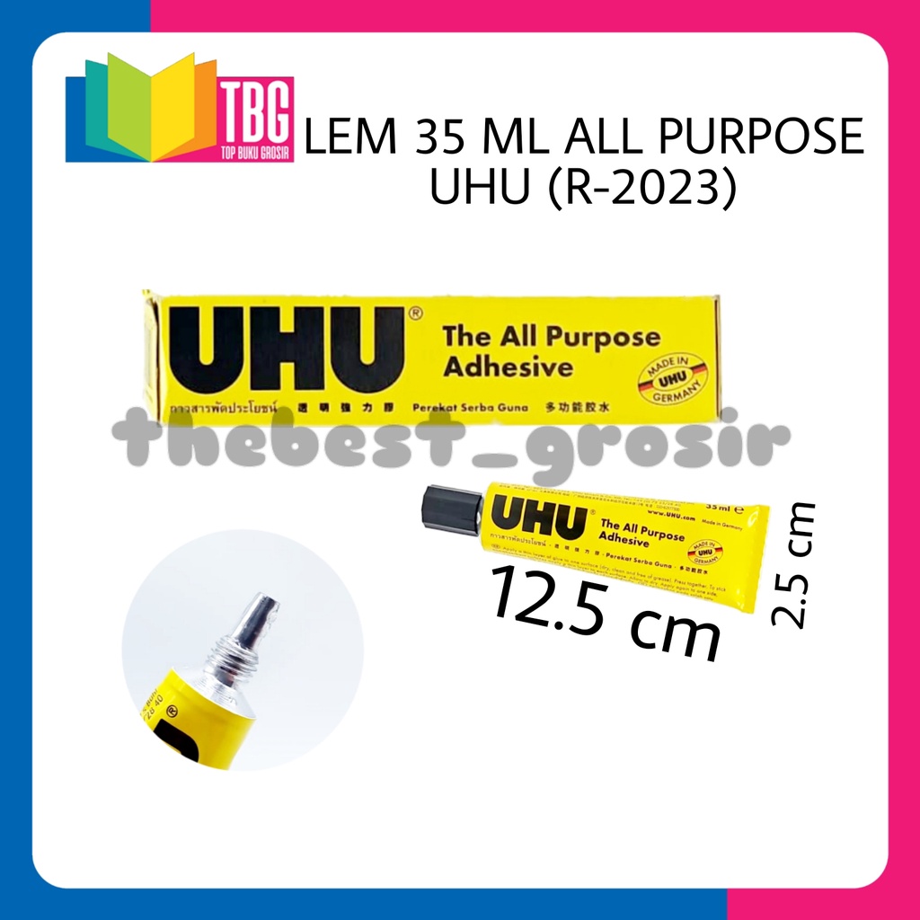 Jual LEM UHU 35ML ALL PURPOSE/ LEM CAIR/ LIQUID GLUE/ LEM SERBAGUNA (R-2023) | Shopee Indonesia