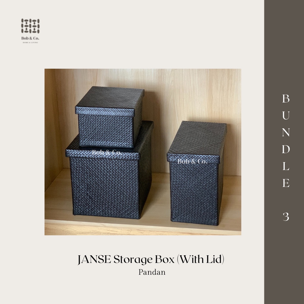 Jual Mix 3 Pcs Storage Box Lipat Anyaman Pandan Organizer - JANSE ...