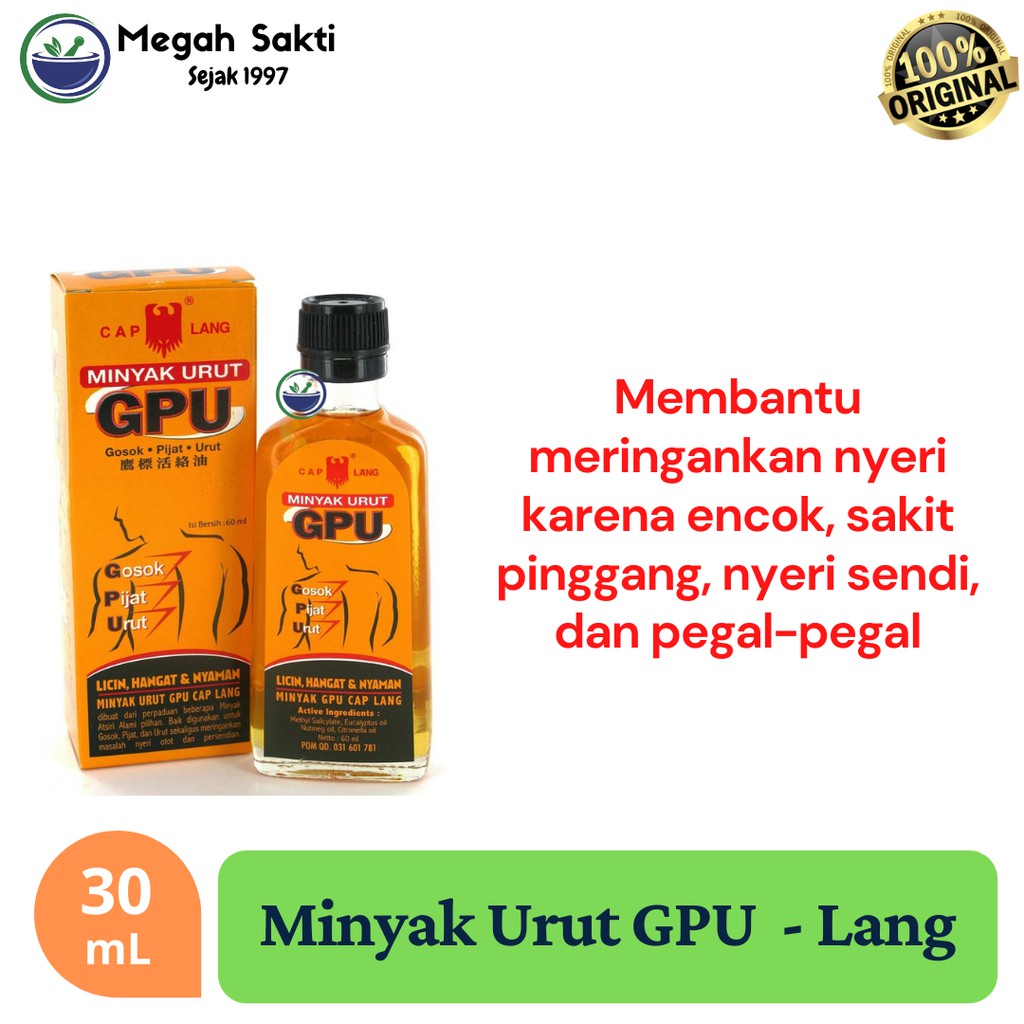 Jual Megah Sakti - Minyak Urut Gpu Cap Lang 30 mL - Pereda Nyeri Otot ...