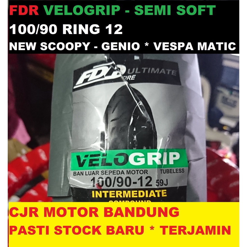 Jual FDR VELOGRIP 100/90 ring 12 Ban Depan Motor Scooter NEW GENIO ...