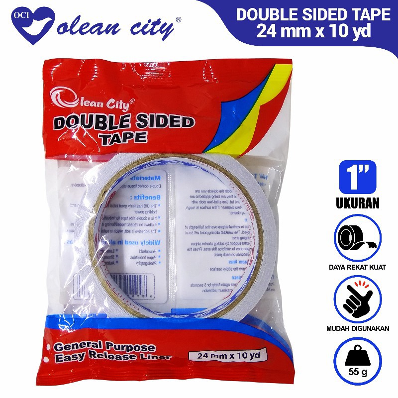 Jual [PCS] OLEAN CITY / OCI DOUBLE TAPE 24MM / 1X10 SOLASI ISOLASI ...