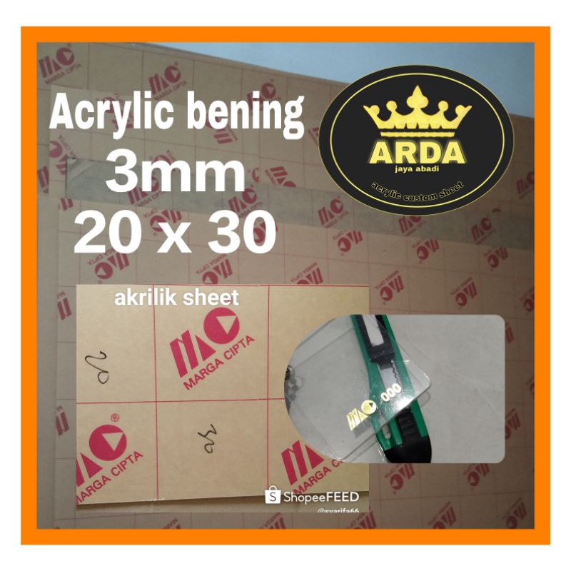 Jual Akrilik bening 3mm 20 x 30 lembaran/ 3mm clear acrylic 20 x 30 ...