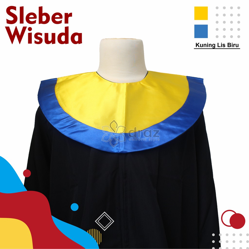 Jual TOKODRAZ - Sleber Wisuda Dewasa Kuning Lis Biru Kerah Wisuda ...