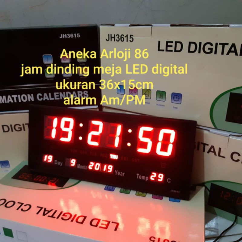 Jual Jam Dinding Digital LED 3615/Jam Meja Digital LED3615 Angka Merah ...