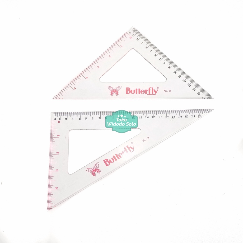 Jual 1 SET Penggaris Segitiga Set Butterfly No 8 Triangle Ruler - ISI 2 ...
