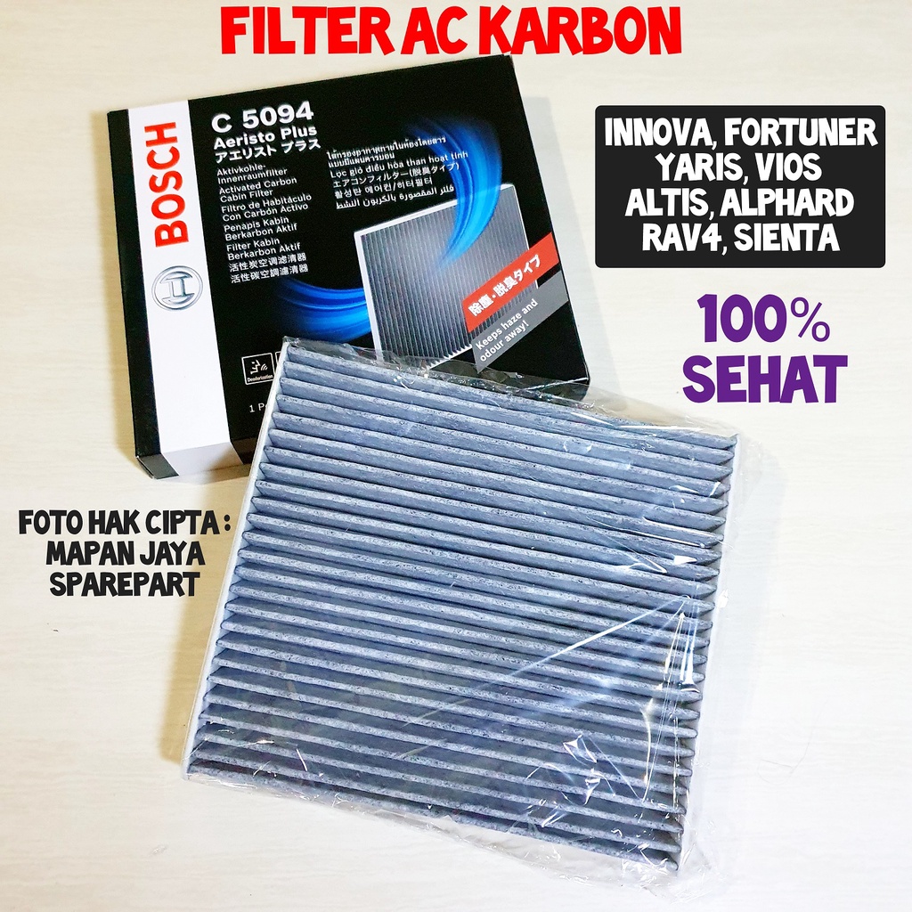 Jual BOSCH FILTER AC INNOVA / FORTUNER / YARIS / VIOS / ALTIS CARBON ...