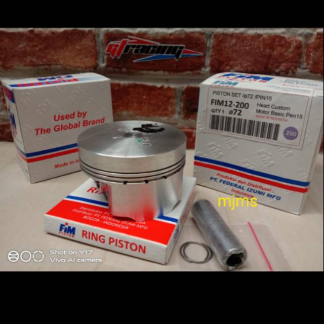 Jual Seher FIM ukuran 72 pin 15 coustum . Piston FIM pin 15 ukuran 72 ...