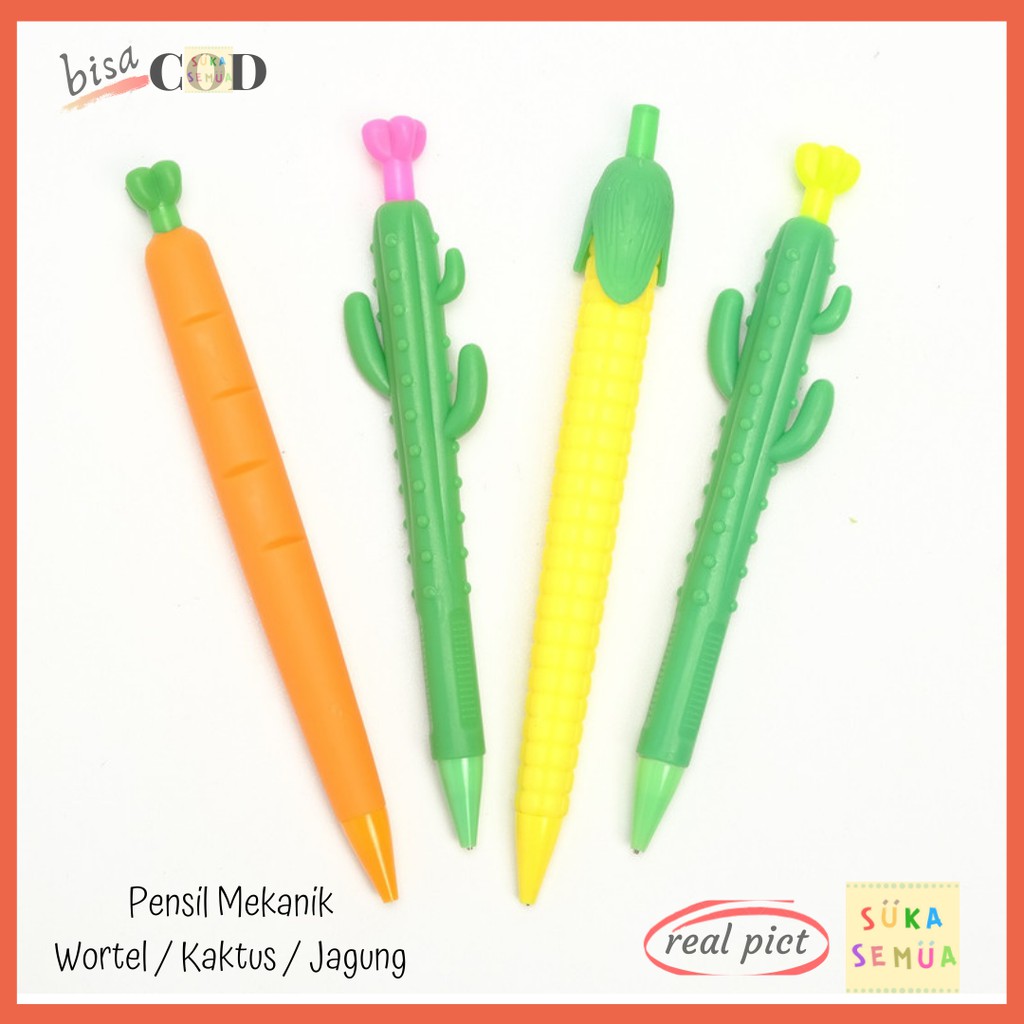 Jual Pensil & Pulpen Mekanik Wortel Jagung Kaktus Pisang - Pencil Pena ...
