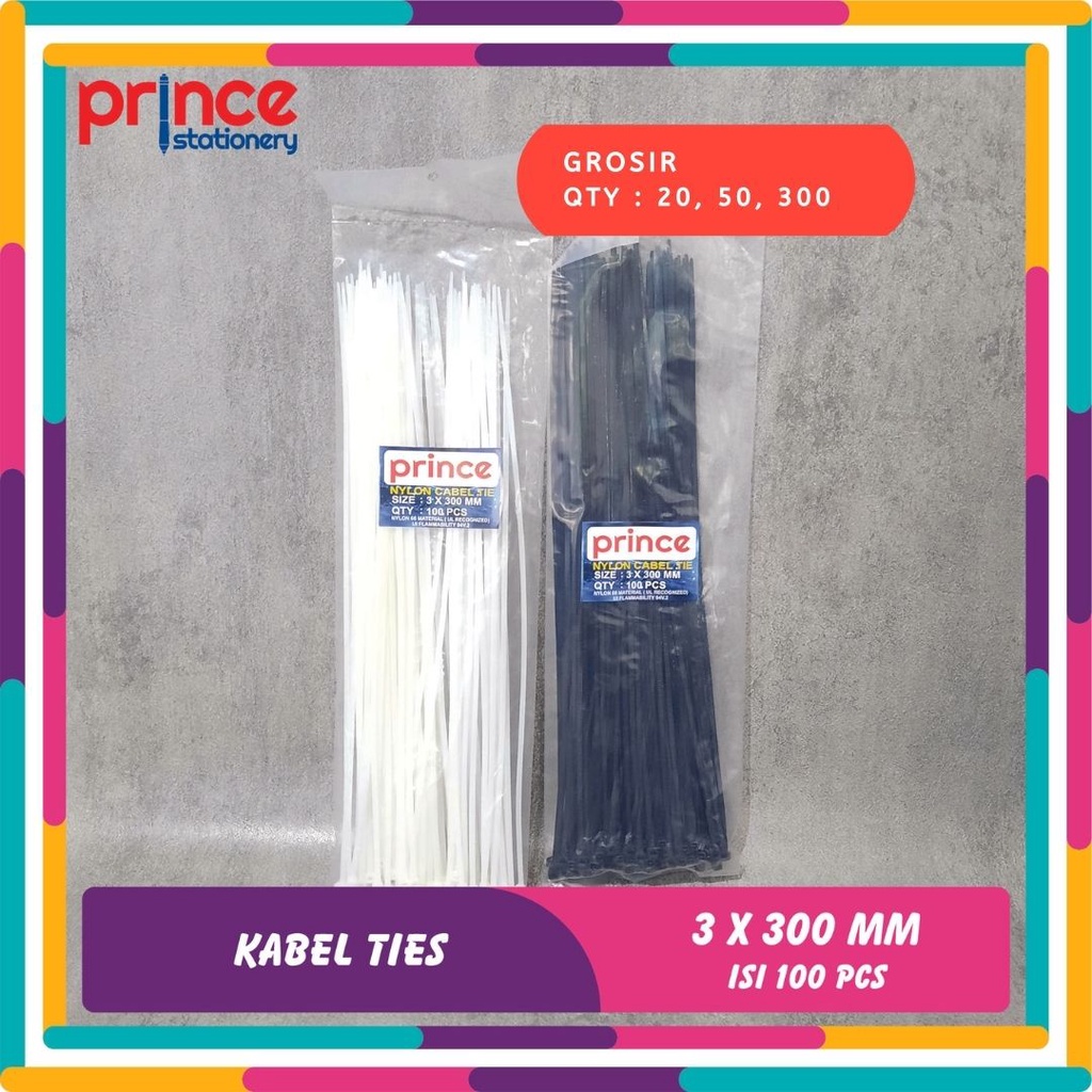 Jual KABEL TIES / CABLE TIE / TALI TIS 30 CM (3 X 300 MM) ISI 100 PCS ...