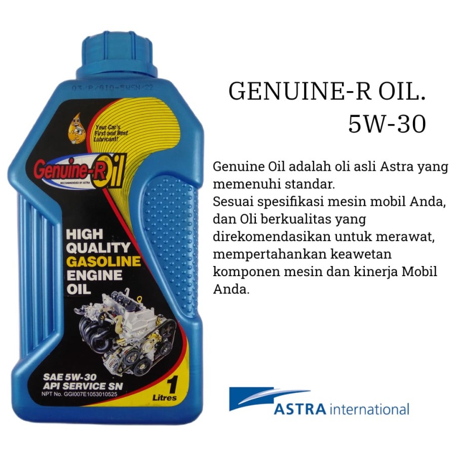 Jual Oli Daihatsu 5W30 Astra Genuine R Oil SAE 5W-30 API Service SM 1L ...