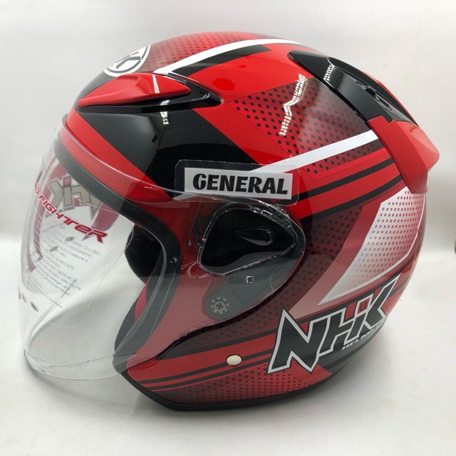 Jual Helm NHK R6 Motif Slova Red Black Merah Hitam Glossy Half Face ...