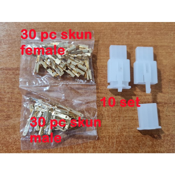 Jual Socket motor 3 pin kecil 10 set/ connector skun mobil soket ...