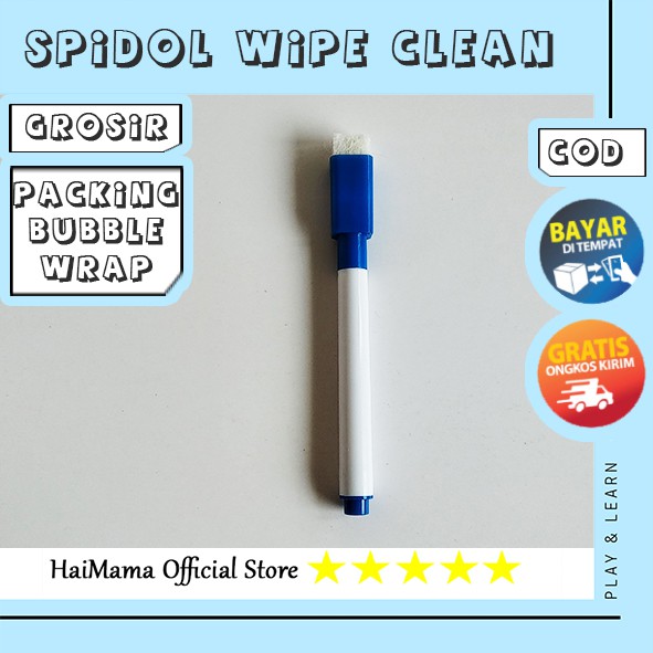 Jual SPIDOL WIPE CLEAN DENGAN PENGHAPUS / WIPECLEAN | Shopee Indonesia
