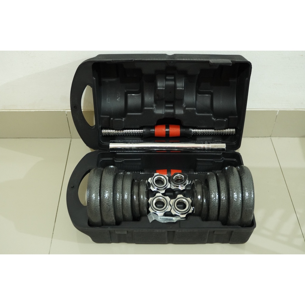 Jual Dumbell Barbel Set 20kg Chrome Dumbel Box Termurah !!! | Shopee ...