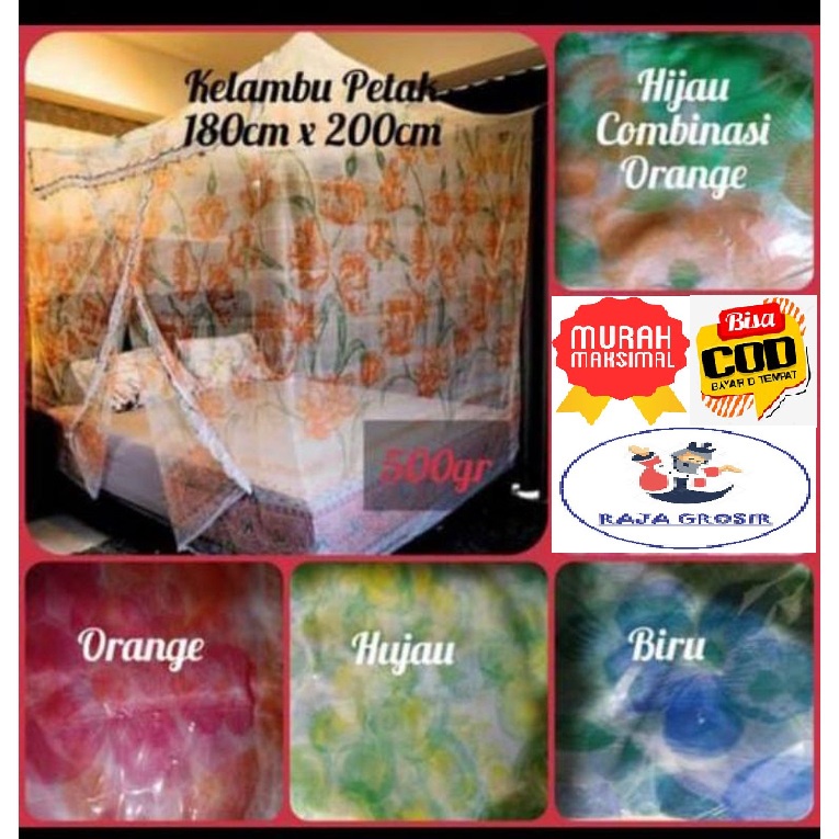 Jual Kelambu Kotak Motif Bunga 180 cm x 200 cm | Shopee Indonesia