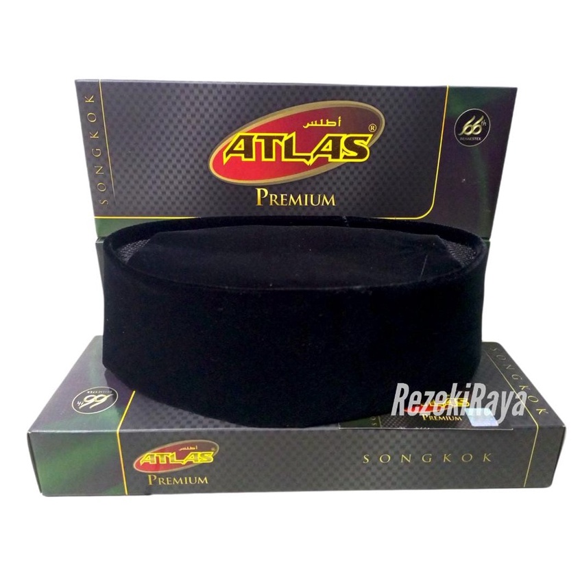 Jual Peci Songkok Kopiah ATLAS AC Hitam Premium Exclusive Size 4- 10 ...
