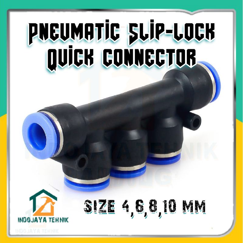 Jual Pneumatic Fitting Quick Connector 5 Way Arah Cabang Splitter ...