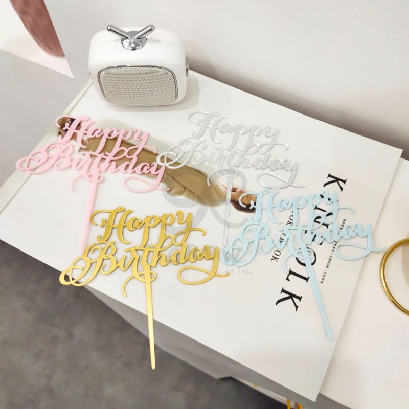Jual Topper happy birthday acrylic, topper hiasan cake tulisan happy ...
