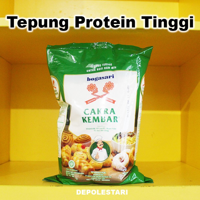 Jual Tepung Protein Tinggi Bogasari Cakra Kembar 1kg Kemasan | Shopee ...