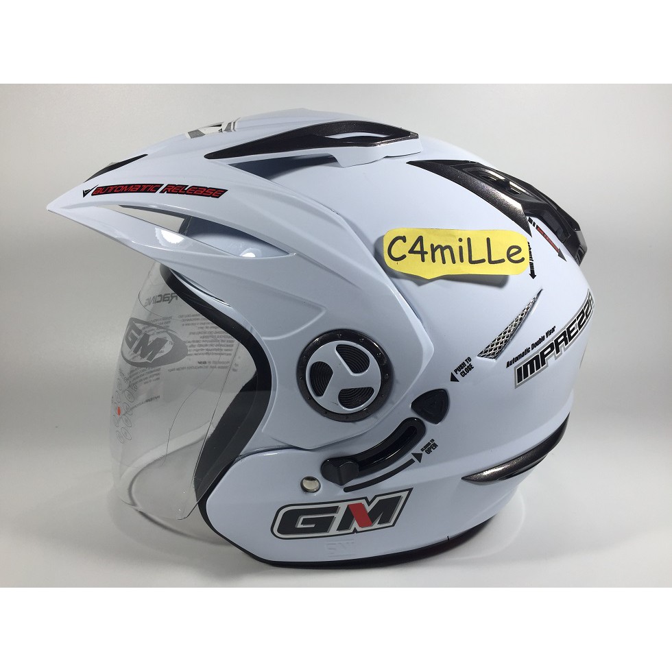 Jual Helm GM New Imprezza Putih White Double visor | Shopee Indonesia