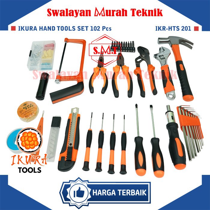 Jual Tool Kit Set 102Pcs IKURA Hand Tools Set Alat Bengkel Rumah Hobby ...