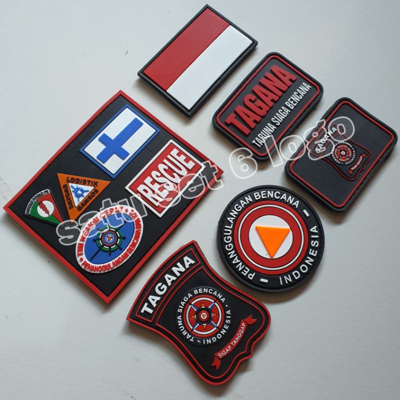 Jual patch rubber logo tagana satu set 6 logo - rubber patch logo ...