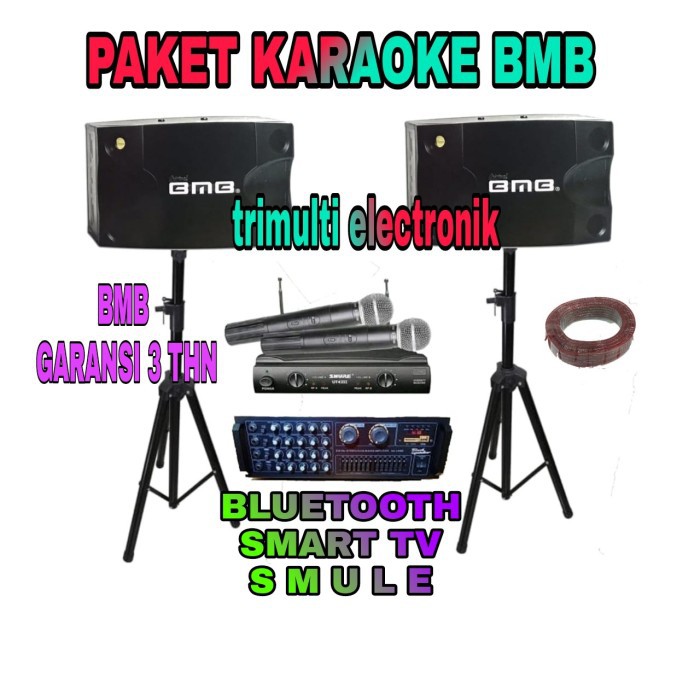 Jual Paket Karaoke Set BMB 8 inch Amplifier Bluetooth Mic Wireless | Shopee Indonesia