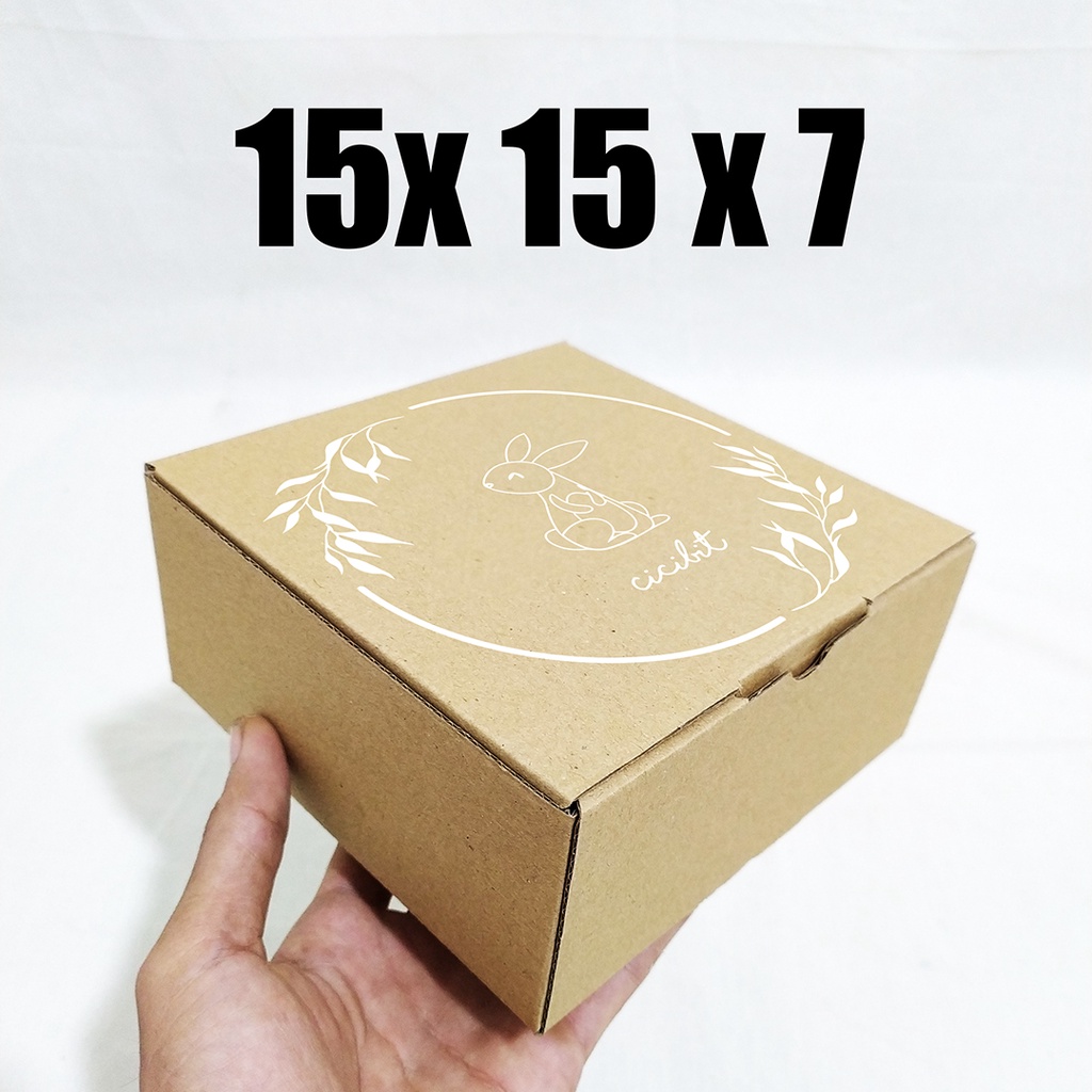 Jual CUSTOM SABLON LUSINAN BOX KARDUS 15x15x7 CM (BOX + SABLON ...