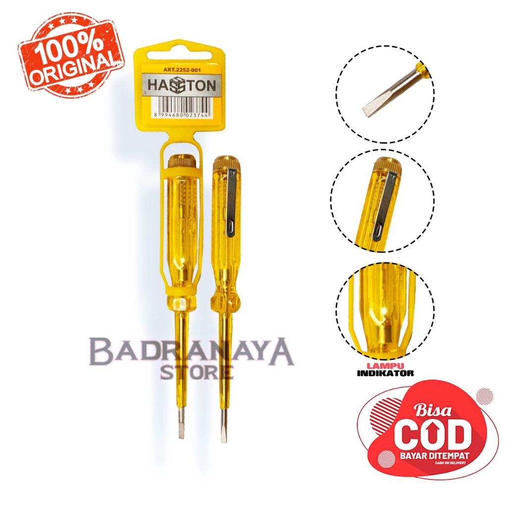 Jual Obeng Tespen AC Tespen Listik Tegangan AC Voltage Tester 100-500 V ...