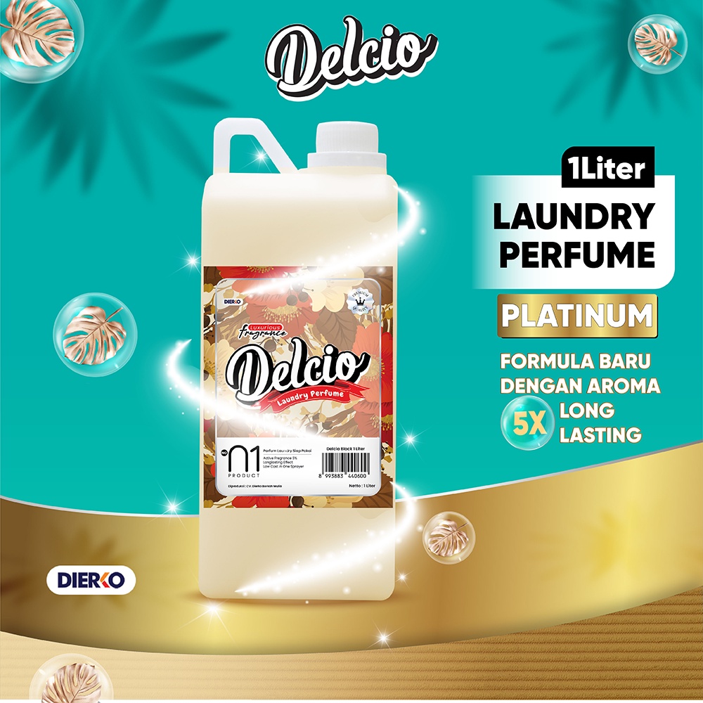 Jual DELCIO Fabric Spray Antibacterial PLATINUM Parfum Laundry 1 Liter ...